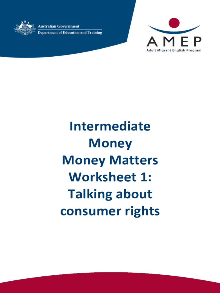 Fillable Online Intermediate Money Money Matters Worksheet 1 Fax Email ...