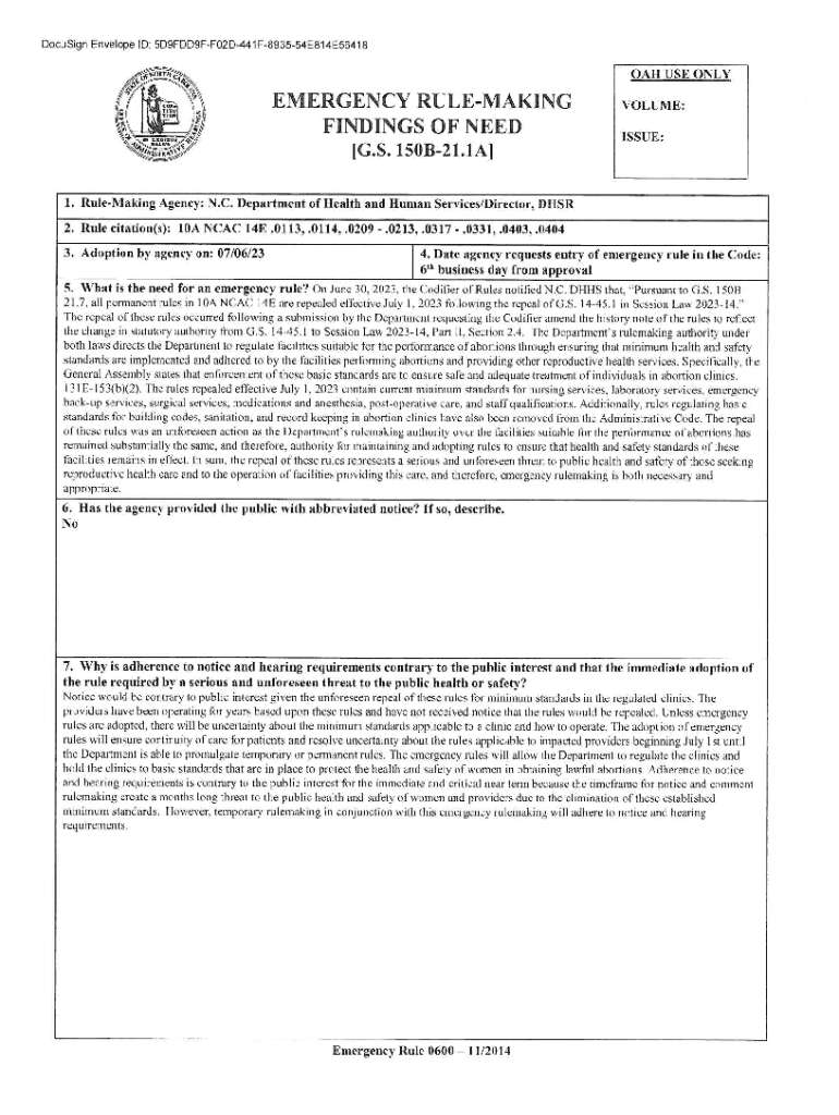 Fillable Online DHHS Emergency Rule adoptions for Licensure of Suitable facilities ... Fax Email ...