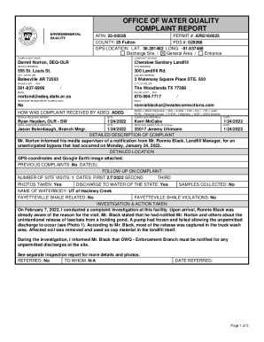 Fillable Online office of water quality complaint report Fax Email ...