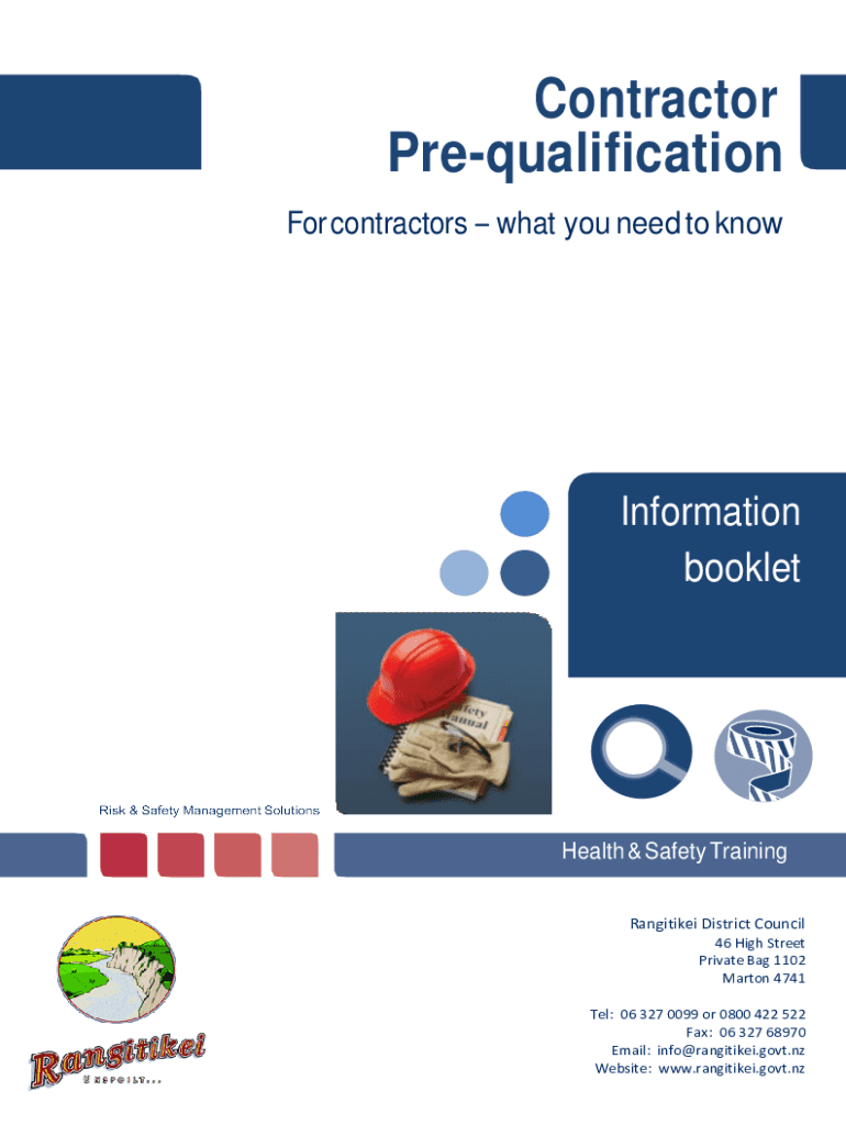 Fillable Online RDC Contractor Pre qualification booklet Fax Email Print - pdfFiller