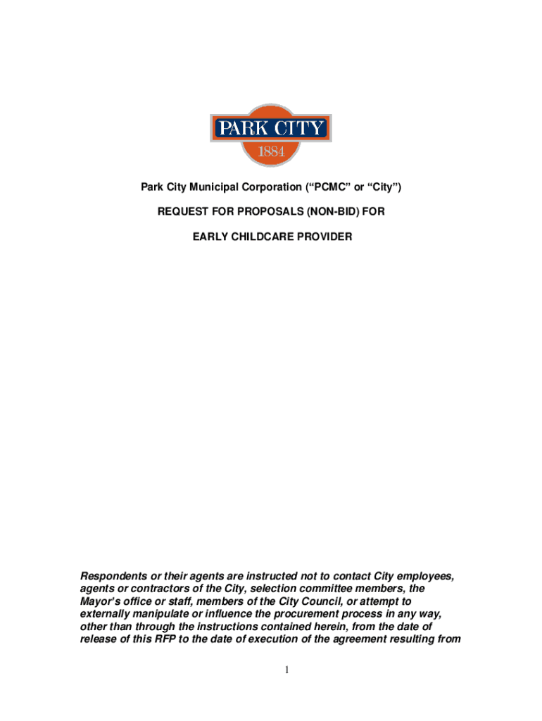 Fillable Online Park City Municipal Corporation REQUEST FOR NON-BID ...