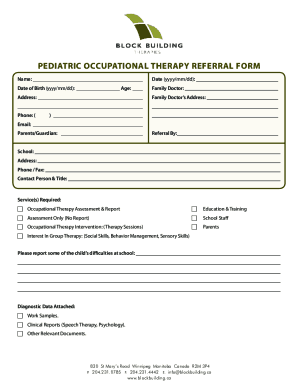 Fillable Online Referral Form for ChildrenCreative Therapy Associates ...
