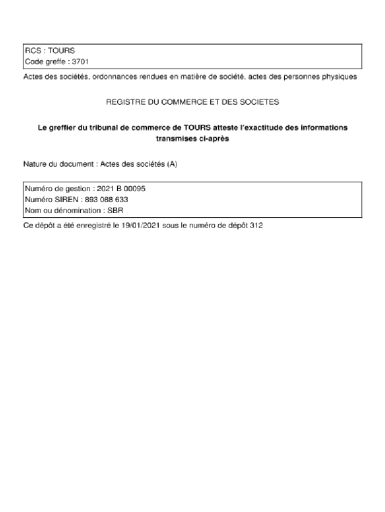 Remplissable En Ligne Socit par Actions Simplifie au capital de 1 000 ...