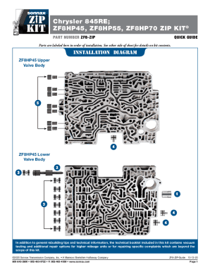 Fillable Online Chrysler 845RE; ZF8HP45, ZF8HP55, ZF8HP70 ZIP KIT Fax ...