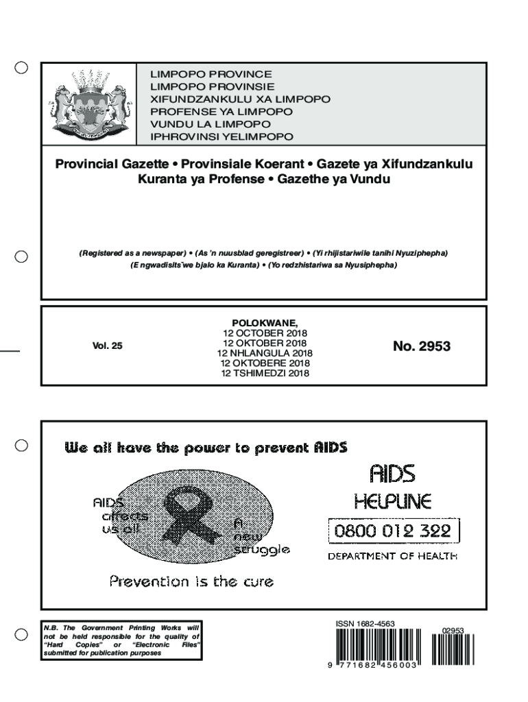 Fillable Online archive opengazettes org Thulamela (Collins Chabane ...