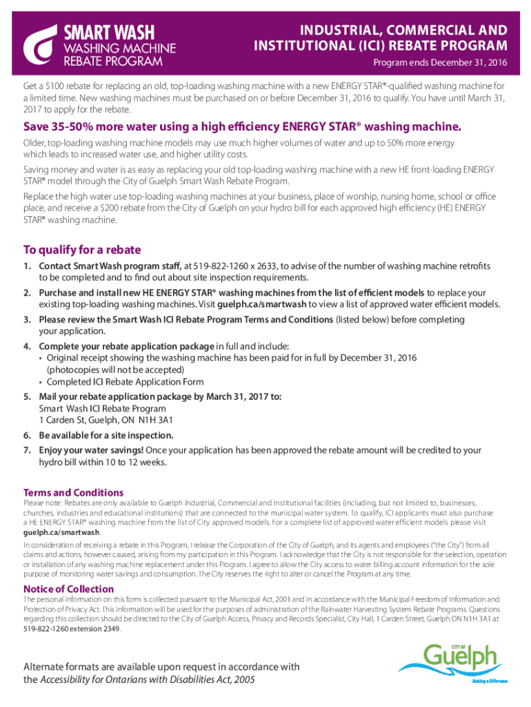 Fillable Online Guelph is changing its washing machine and toilet ...