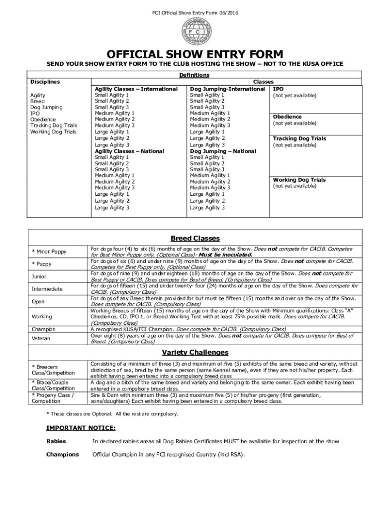 Fillable Online Akc entry form: Fill out & sign online Fax Email Print ...