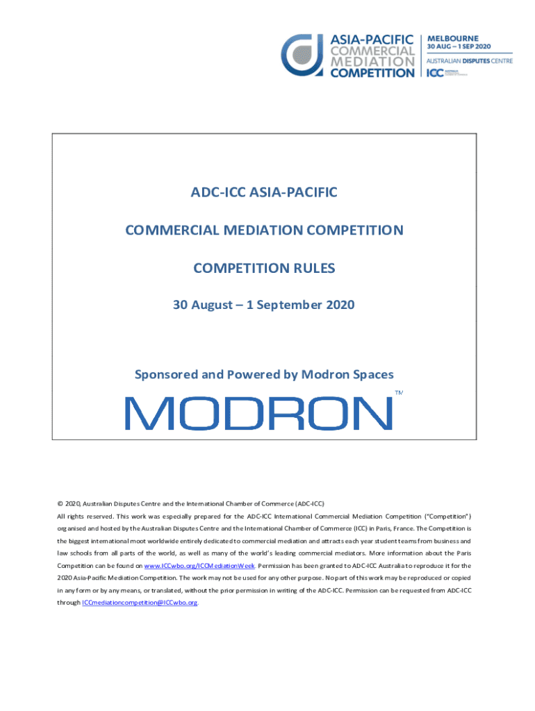 Fillable Online ADC-ICC Asia Pacific Commercial Mediation Competition ...