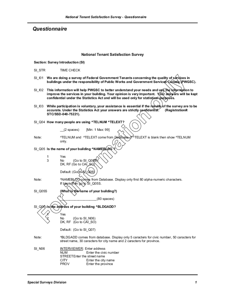 Fillable Online 10 Tenant Satisfaction Survey Questions You Should Be ...