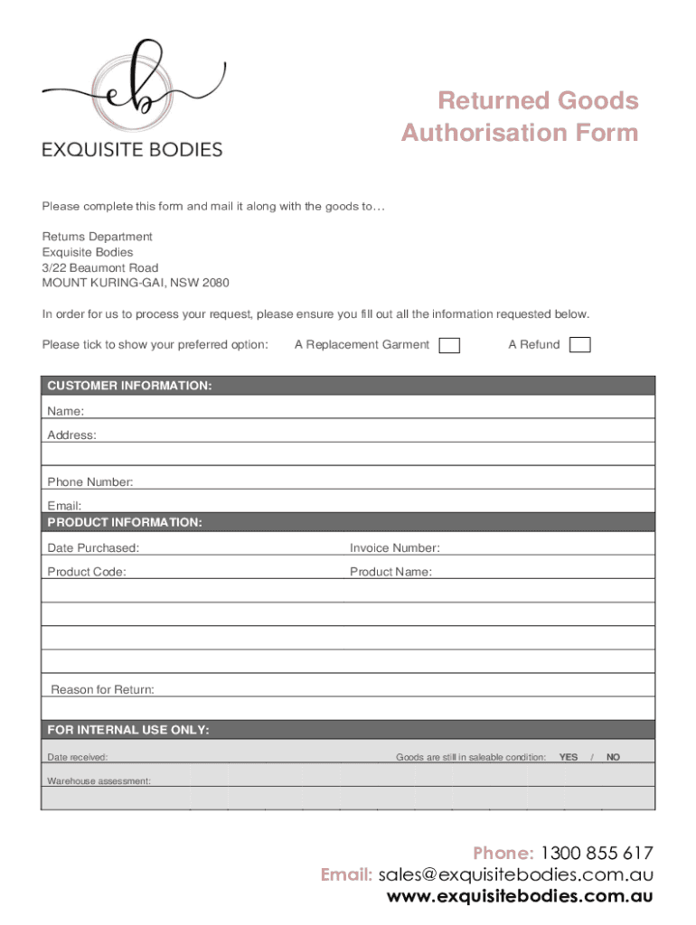 Fillable Online Returned Material Authorization (RMA) Policy Fax Email ...