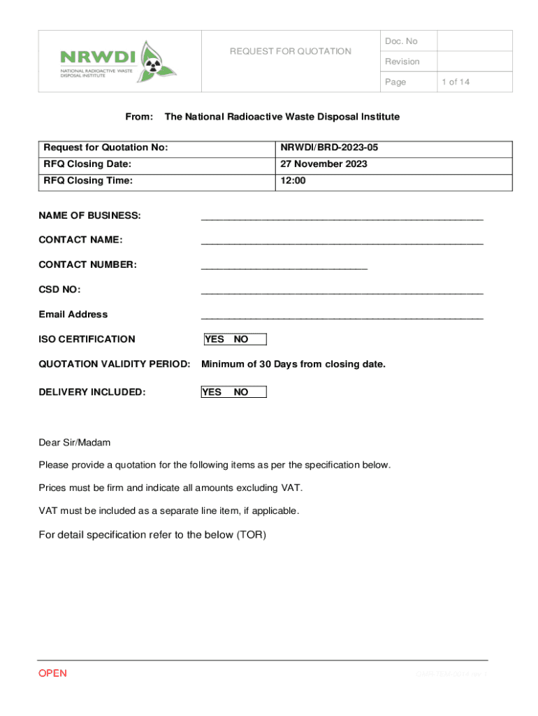 Fillable Online For detail specification refer to the below (TOR) Fax ...