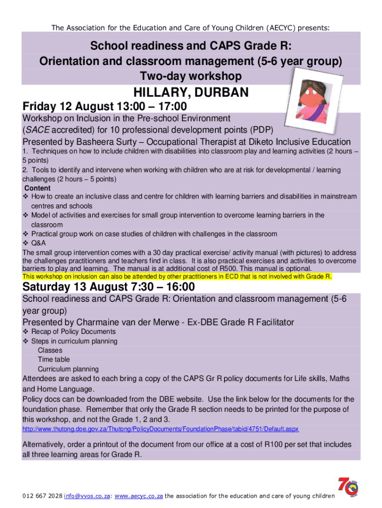 Fillable Online The school readiness performance of a group of Grade R ...