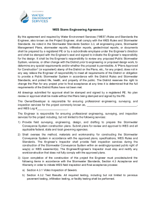 Fillable Online WES Storm Engineering Agreement Fax Email Print - pdfFiller