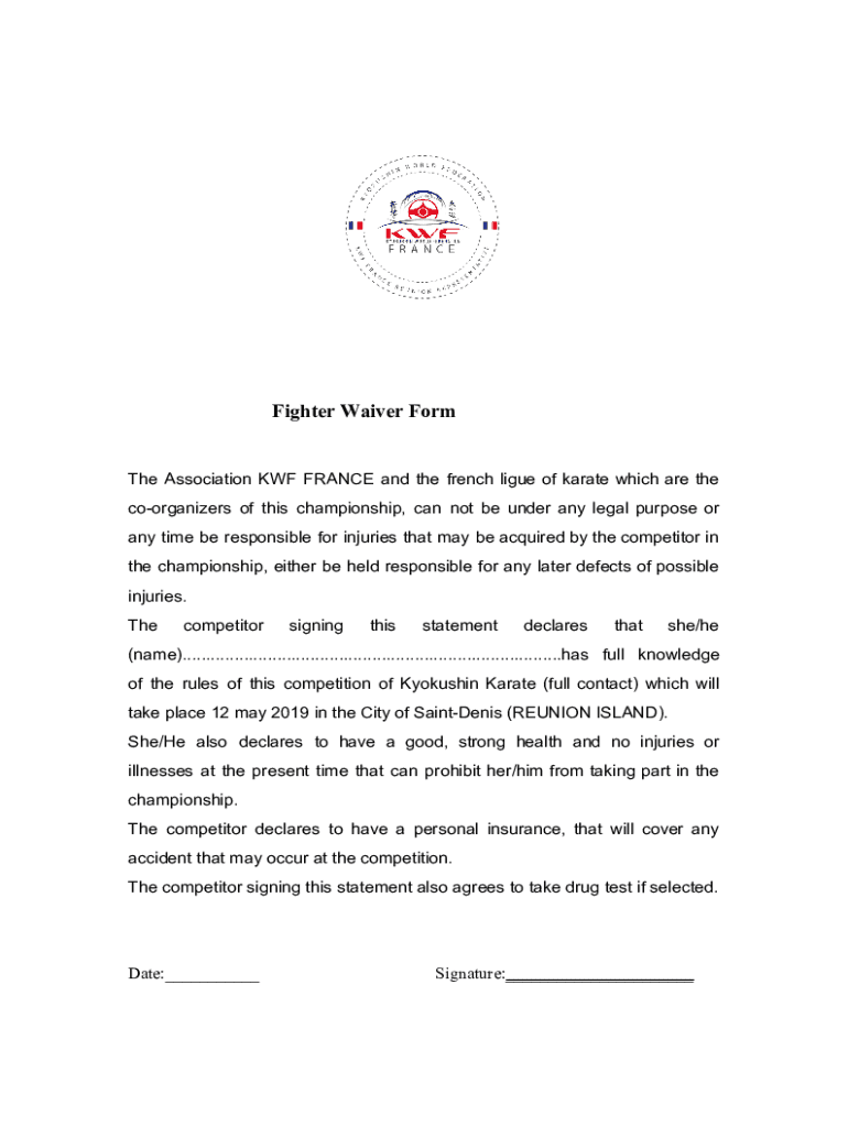 Fillable Online Fighter Waiver Form Fax Email Print - pdfFiller