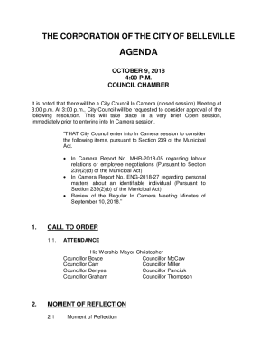 Fillable Online BE IT RESOLVED THAT the Closed Session agenda of ...