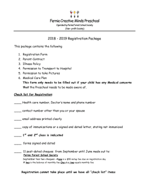 Fillable Online Fernie Prep School Registration Forms Fax Email Print ...