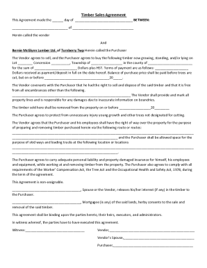 Fillable Online Timber Sales Agreement Fax Email Print - pdfFiller