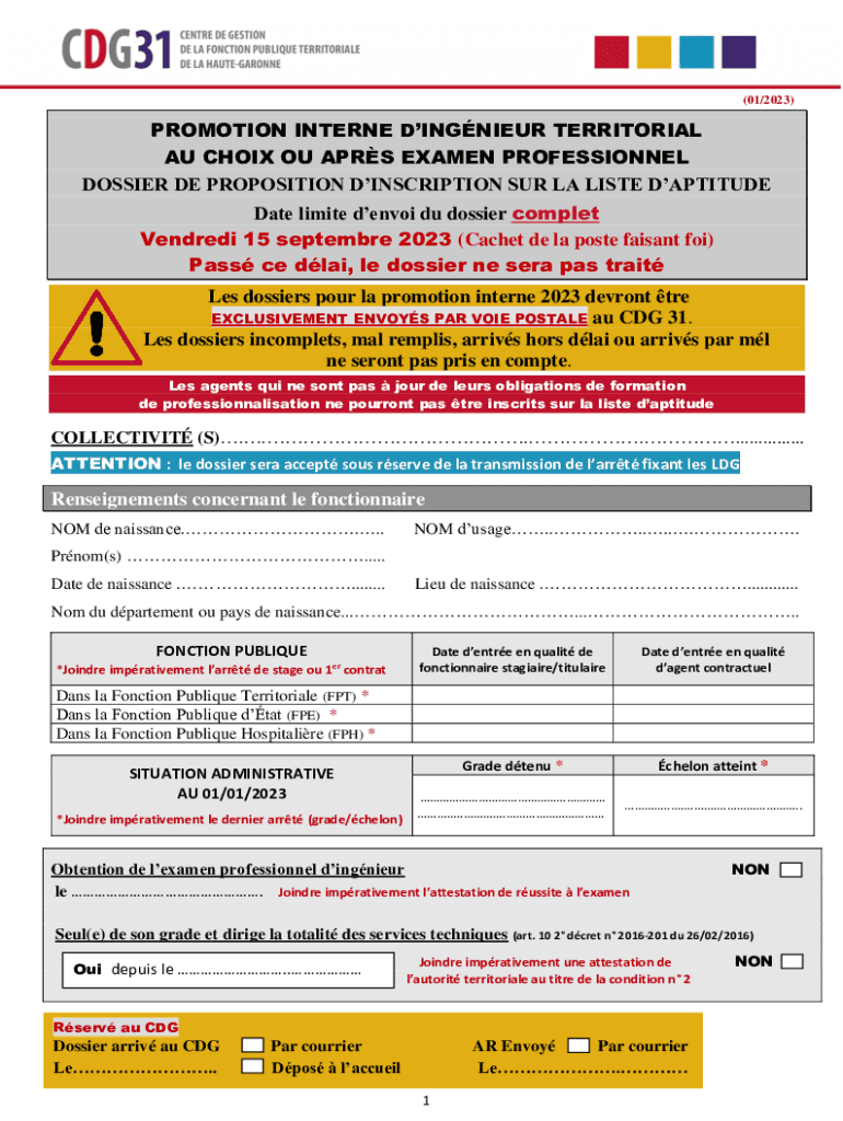 Remplissable En Ligne dossier de proposition au titre de la promotion ...