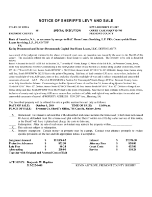 Fillable Online DRUMMOND NOTICE OF SHERIFF'S LEVY SALE 2.docx Fax Email ...