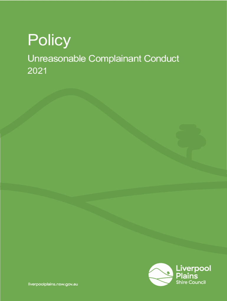 Fillable Online Identifying and managing unreasonable complainant ...