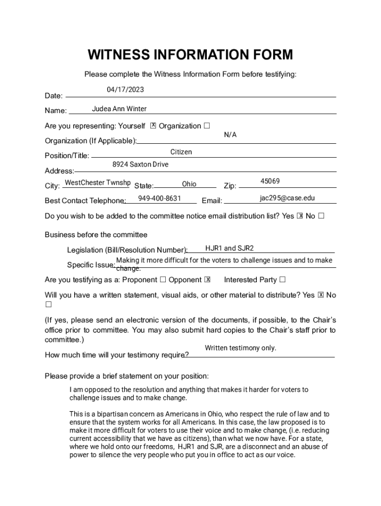 Fillable Online Accessible Witness Information Form.docx Fax Email ...