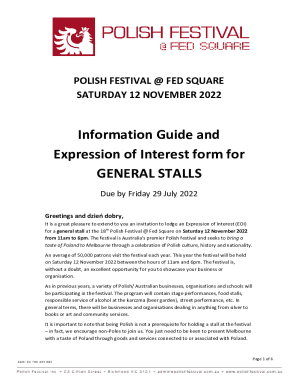 Fillable Online Information Guide and Expression of Interest form for ...