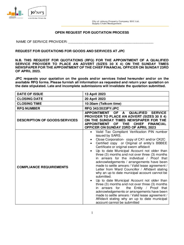 Fillable Online jhbproperty co SERVICE PROVIDER TO PLACE AN ADVERT ...