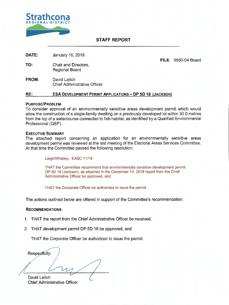 Fillable Online ESA DEVELOPMENT PERMIT APPLICATIONS DP 5D 18 (JACKSON ...