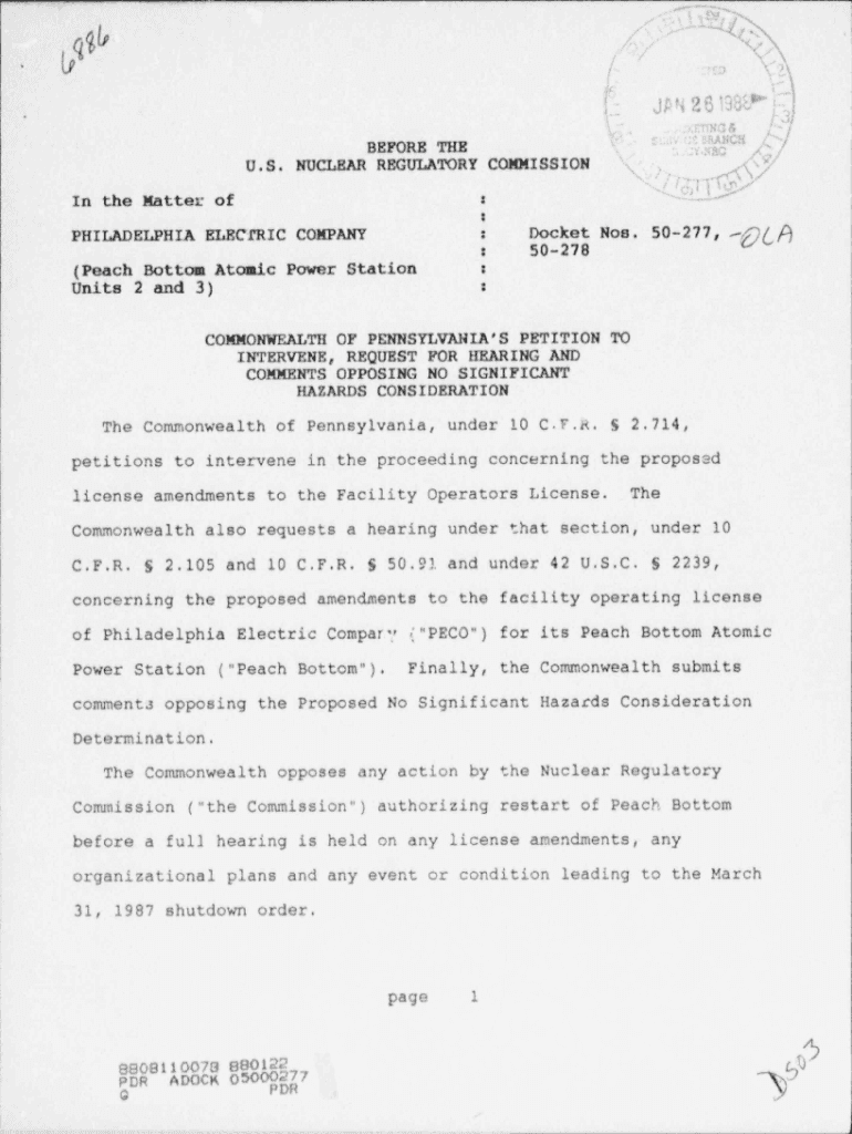 Fillable Online Commonwealth of PA petition to intervene,request for ...