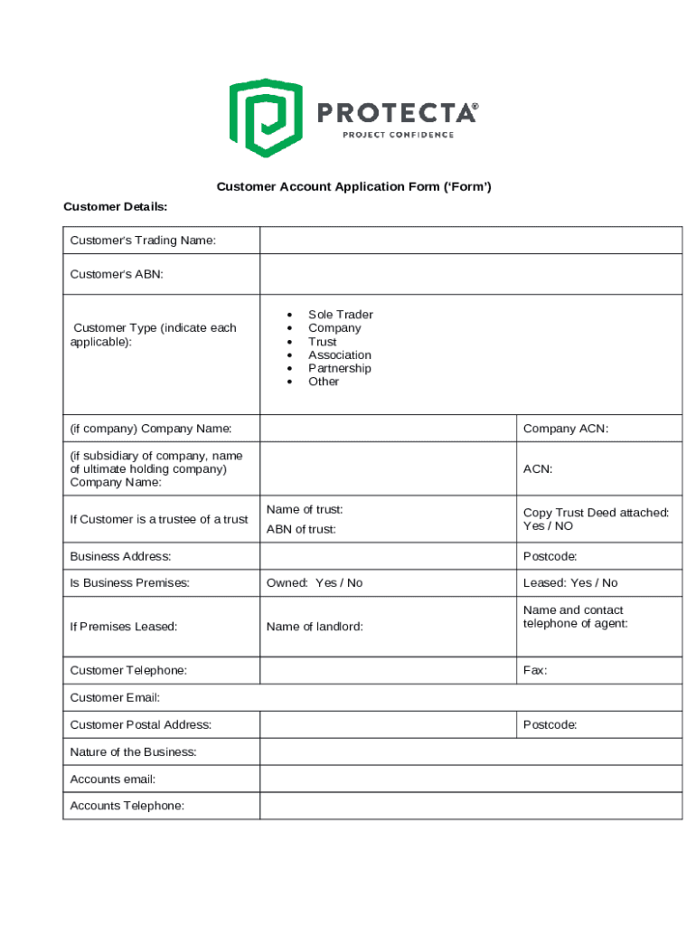 Business account application - existing customers Doc Template | pdfFiller