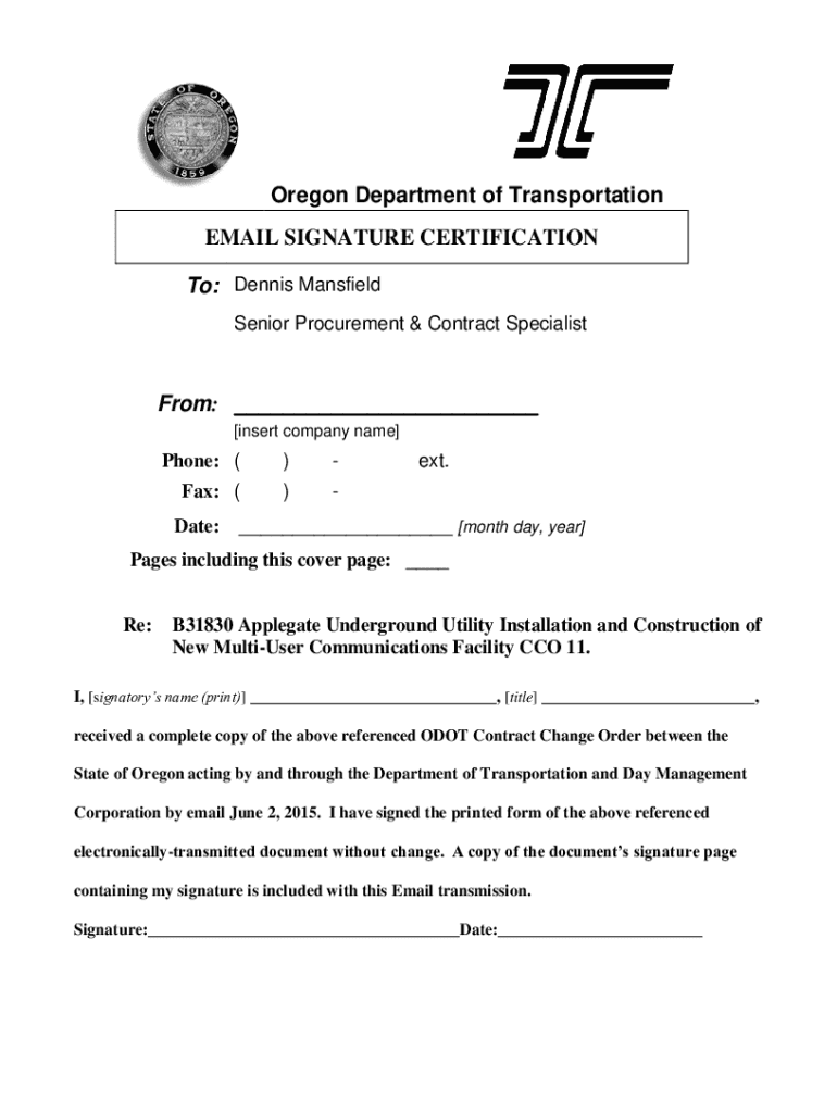 Fillable Online ftp odot state or Oregon Department of Transportation ...