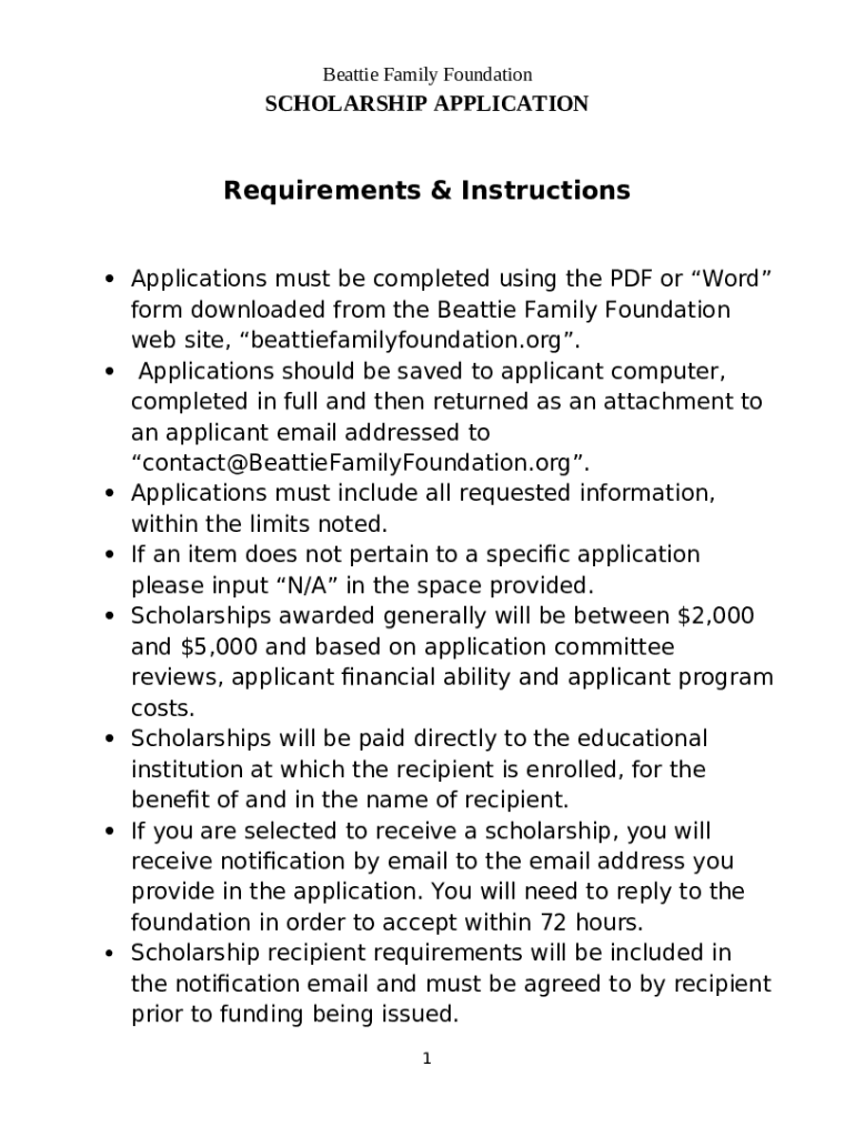 Beattie Family Foundation Doc Template | pdfFiller