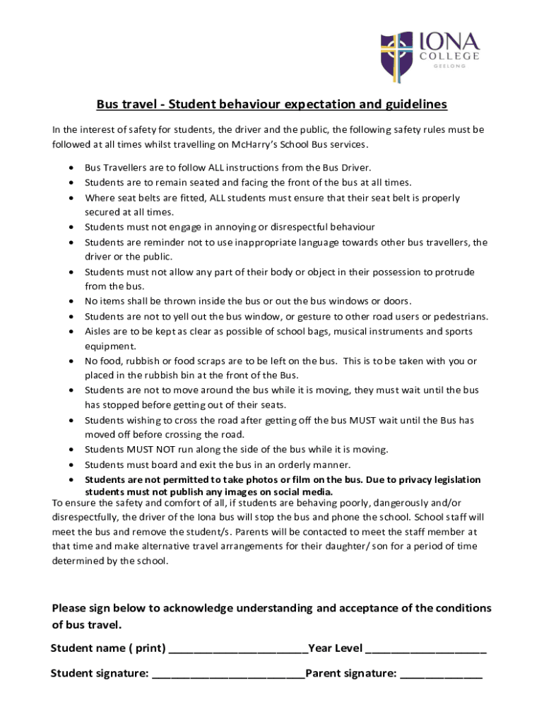 Fillable Online Managing Student Behavior on the School Bus Fax Email ...