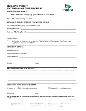 Fillable Online Extension of Time to Complete Building Works ...