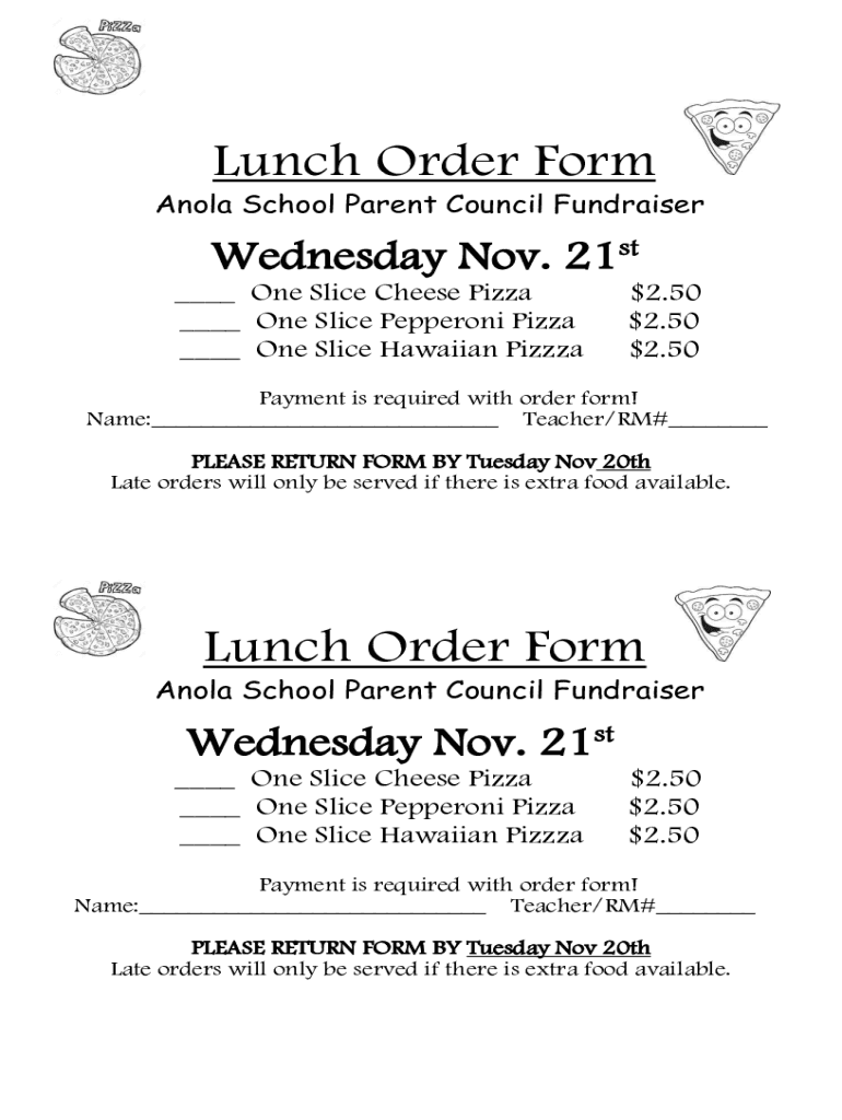 Fillable Online Pizza Order Form.pdf Fax Email Print - pdfFiller