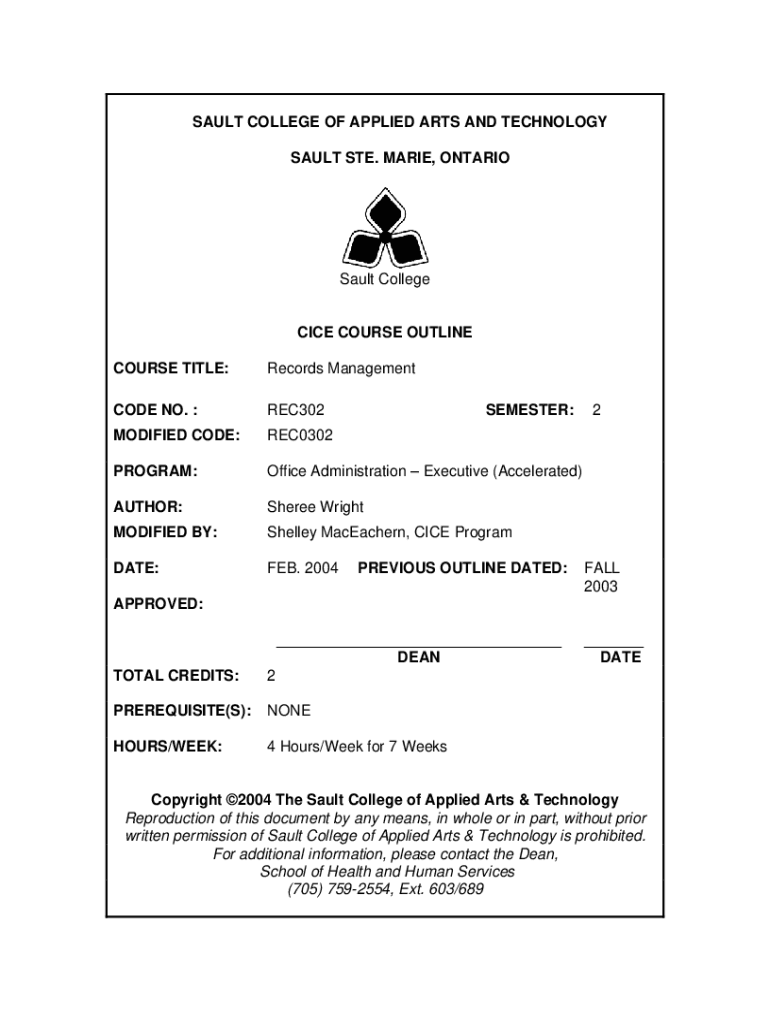 Fillable Online REC302 - Records Management Fax Email Print - pdfFiller