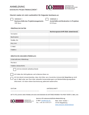 Ausfüllbar Online OVGU - Die Otto-von-Guericke-Universitt Magdeburg Fax Email Drucken - pdfFiller