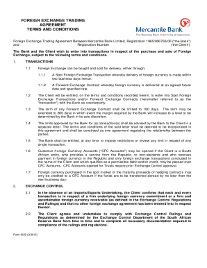 Fillable Online Form 90 B Foreign Exchange Trading Agreement Terms and ...