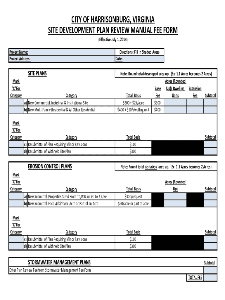 Fillable Online Site Plan Review (Manual) Fee Form. ... Fax Email Print ...