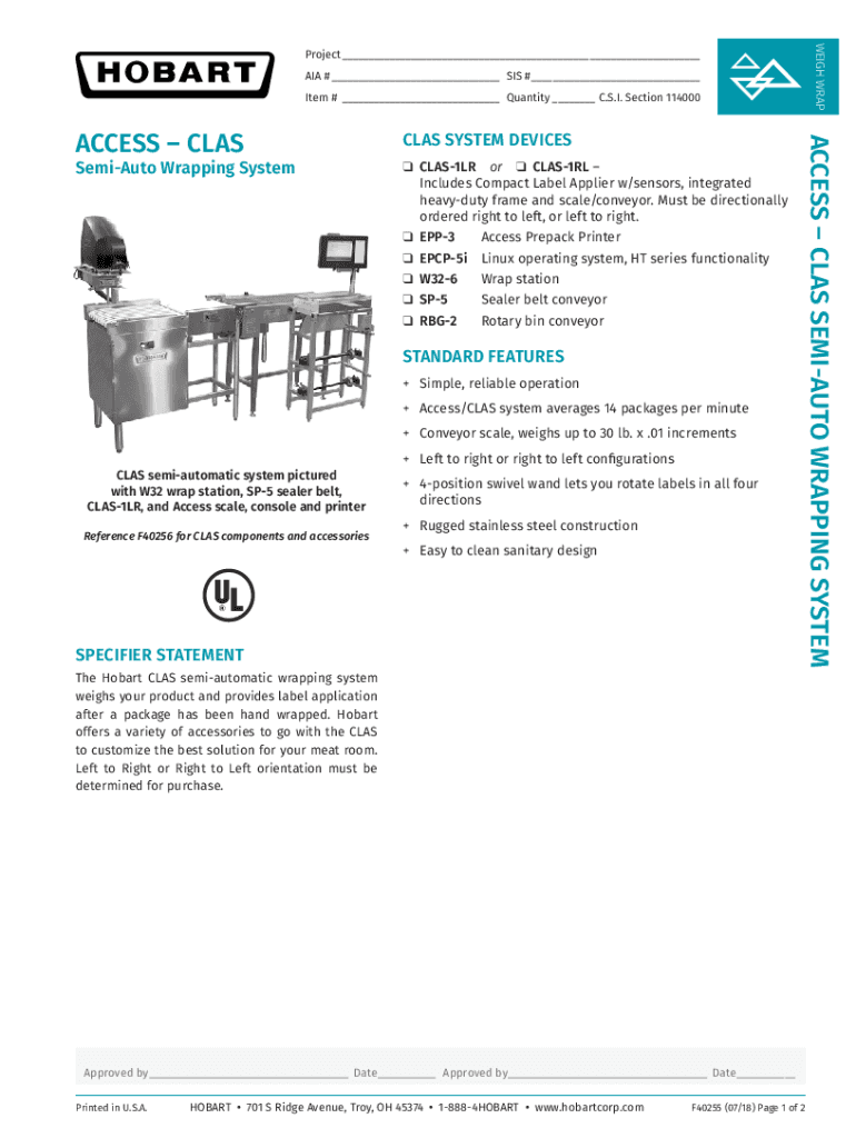 Fillable Online CLA Semi-Automatic Prepack System - Weigh Wrap Fax Email Print - pdfFiller