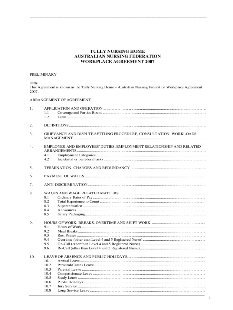 Fillable Online 1 PRELIMINARY Title This Agreement shall be known as ...