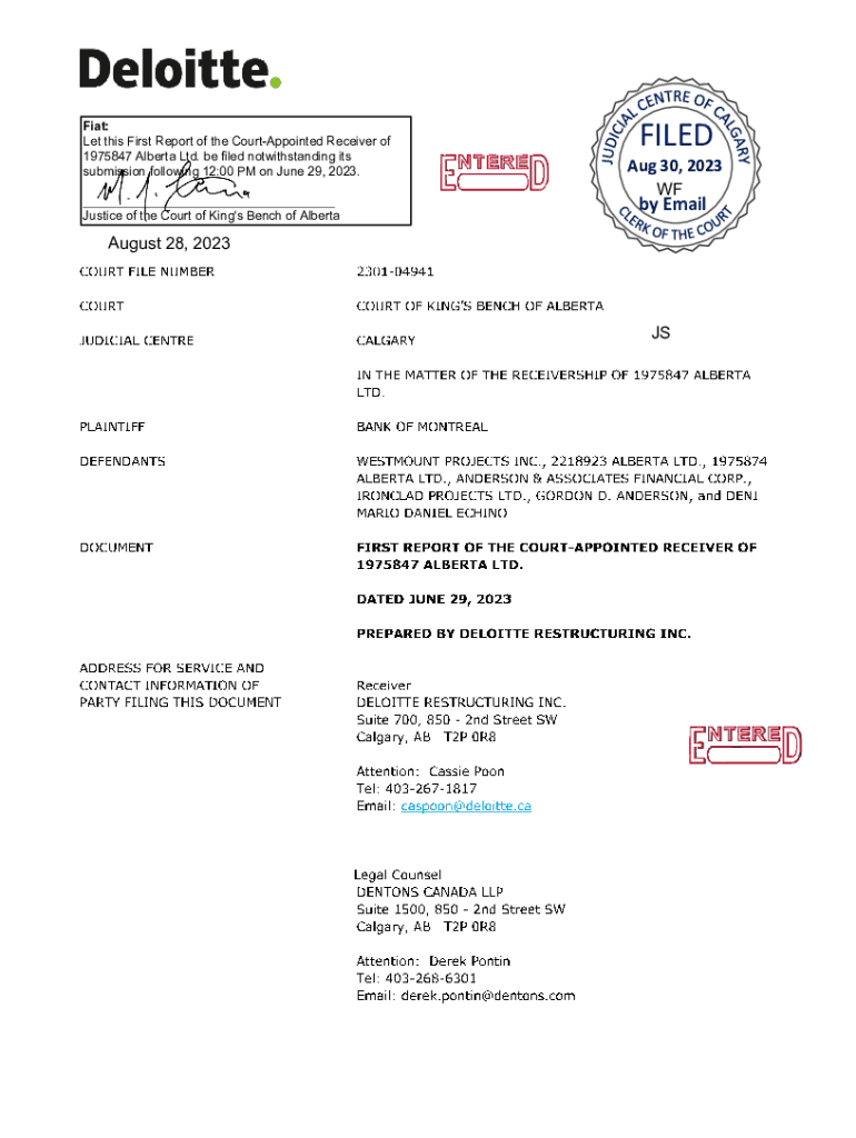 Fillable Online Service Letter - BMO v. Westmount et al - 2301-04941 ...