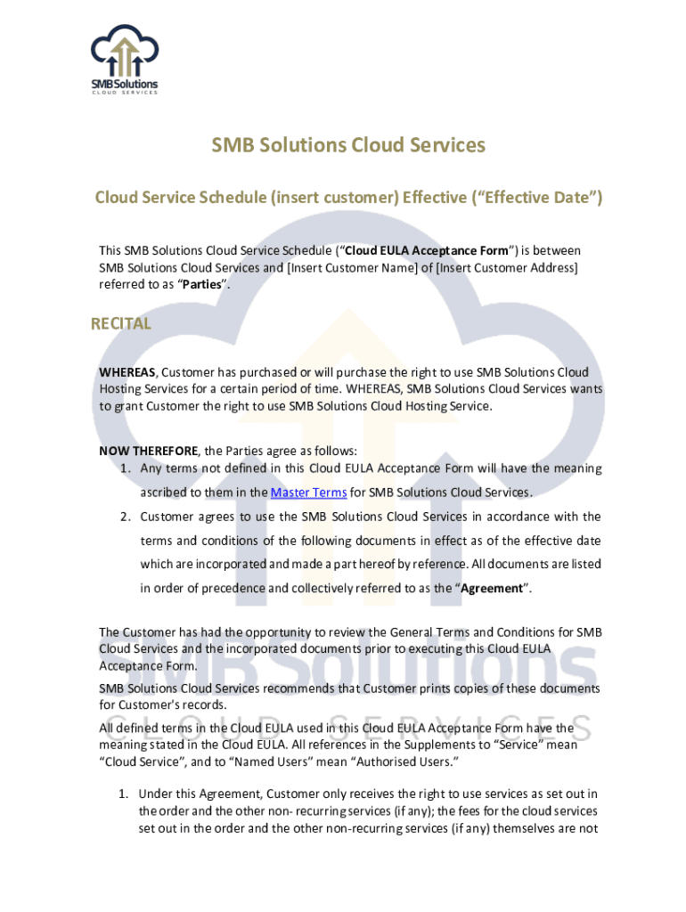 Fillable Online SMB Solutions Cloud Services Fax Email Print - pdfFiller