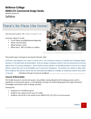 Fillable Online Interior Design Department Bellevue College Fax Email ...