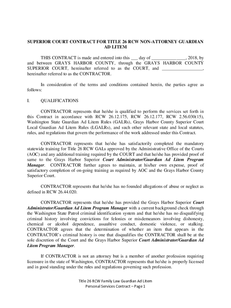 Fillable Online superior court contract for title 26 rcw non-attorney ...