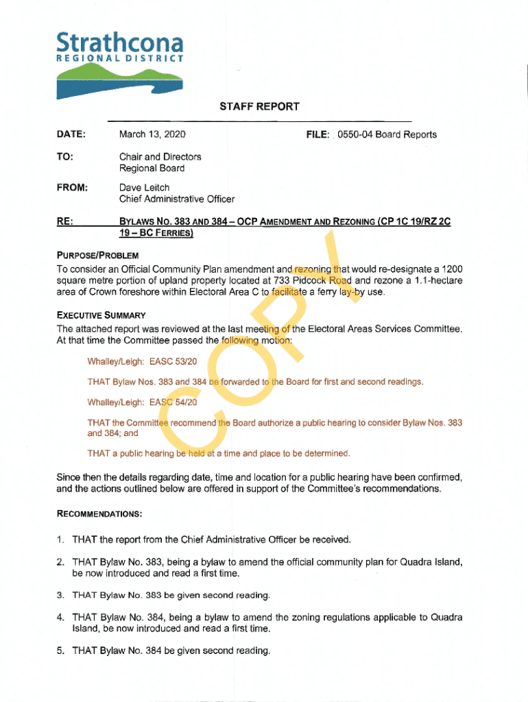 Fillable Online BC Ferries berth - Strathcona Regional District Fax Email Print - pdfFiller