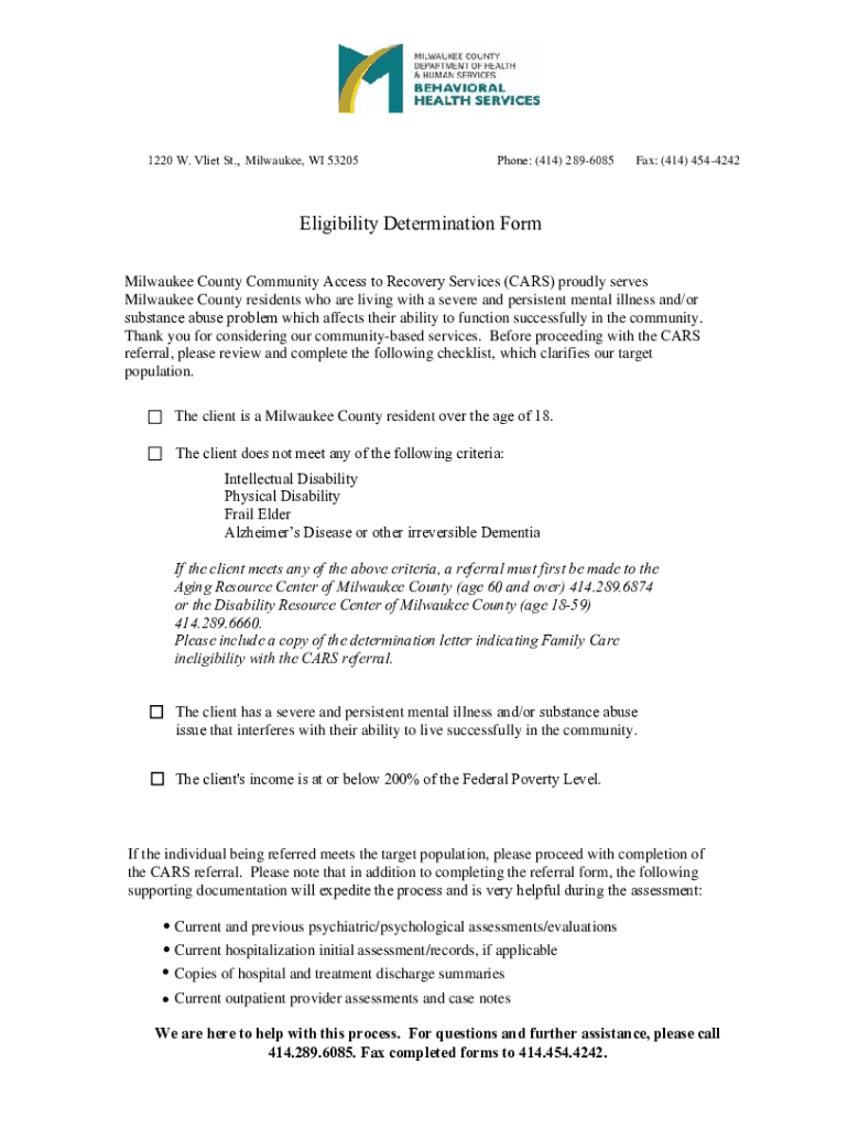 Fillable Online county milwaukee comprehensive community services (ccs ...