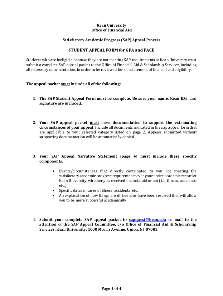 Fillable Online Page 1 of 4 STUDENT APPEAL FORM for GPA and PACE Fax ...