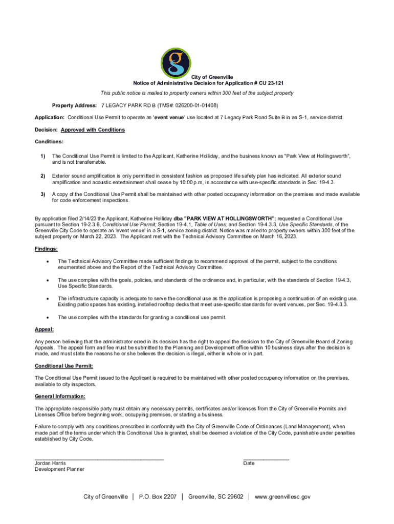 Fillable Online Greenville County Property Forms & Applications Fax Email Print - pdfFiller