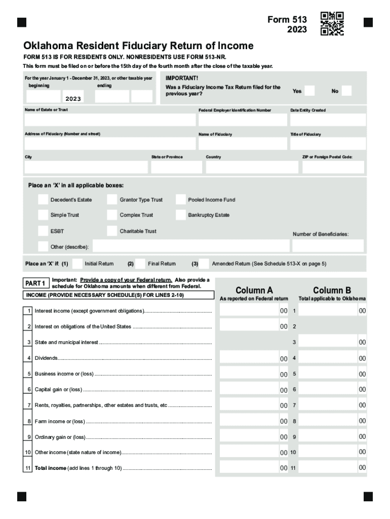 OK Resident Fiduciary Income Tax Forms And Instructions: Fill out ...